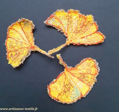 Lichen ou feuilles en textile et piqué libre: | ArtisAnne Textile